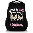 Amazon.com | PAKKITOP School Backpack for Girls - Cute Chicken Rooster ...