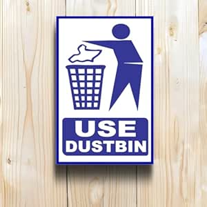 VOORKOMS Use Dustbin Sign Board Sun Board For, Shop, Showroom, Hotel ...