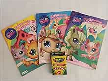 Littlest Pet Shop 4pc Bundle Set Includes three 96 page Jumbo coloring ...