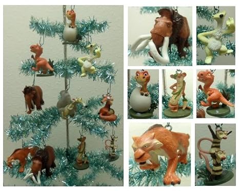Ice Age 10 Piece Holiday Christmas Tree Ornament Set Featuring Crash ...
