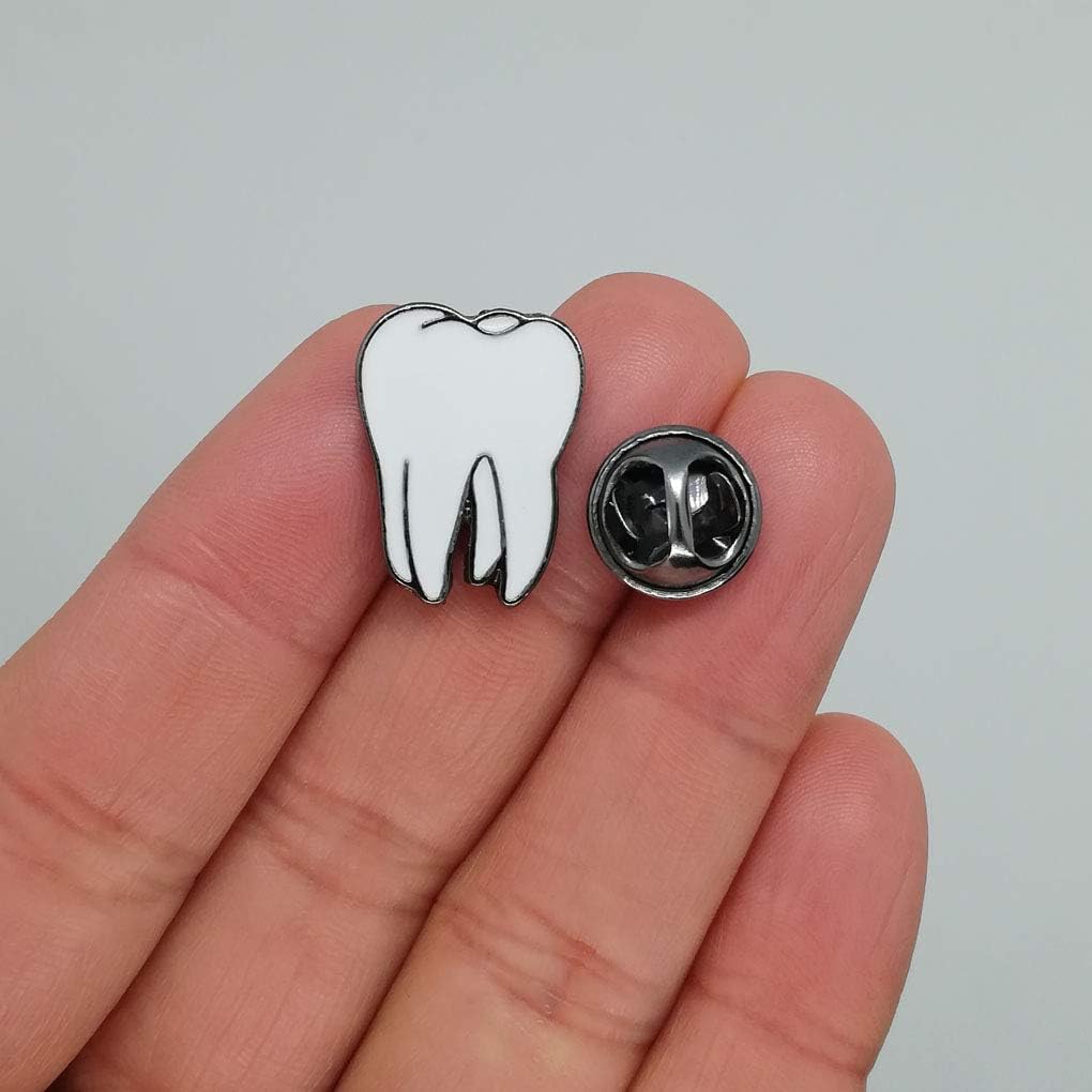 CoSunny Cartoon Tooth Lapel Pins 2 Piece Set Dentist Enamel Brooch Pin ...