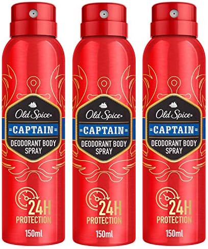 Old Spice Captain Deodorant Body Spray For Men, 3 x 150 ml price in UAE ...