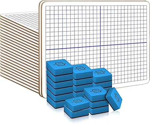 Scribbledo 24 Pack Dry Erase XY Axis Graph Lap Boards 9” X 12” for ...