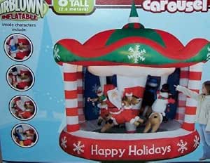 Amazon.com: Gemmy 8ft Airblown Inflatable Christmas Carousel : Patio, Lawn & Garden