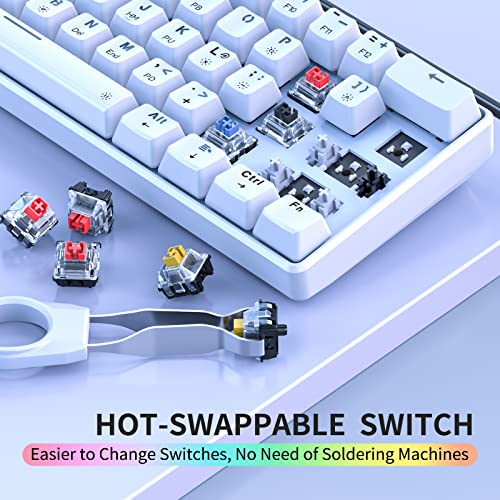 Punkston TH61 60% Mechanical Gaming Keyboard,RGB Backlit Wired Ultra ...