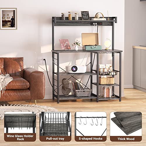 Topfurny Bakers Rack With Power Outlet at Ruth Townsend blog