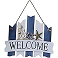 Amazon.com: BESPORTBLE Front Door Garland Coastal Welcome Door Sign ...