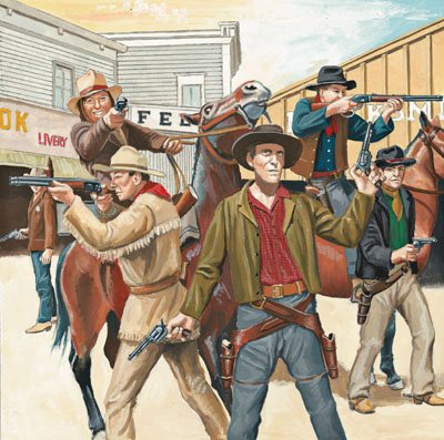 Revell 02554 Plastic Model Kit 1:72 Cowboys, Wild West: Amazon.co.uk ...