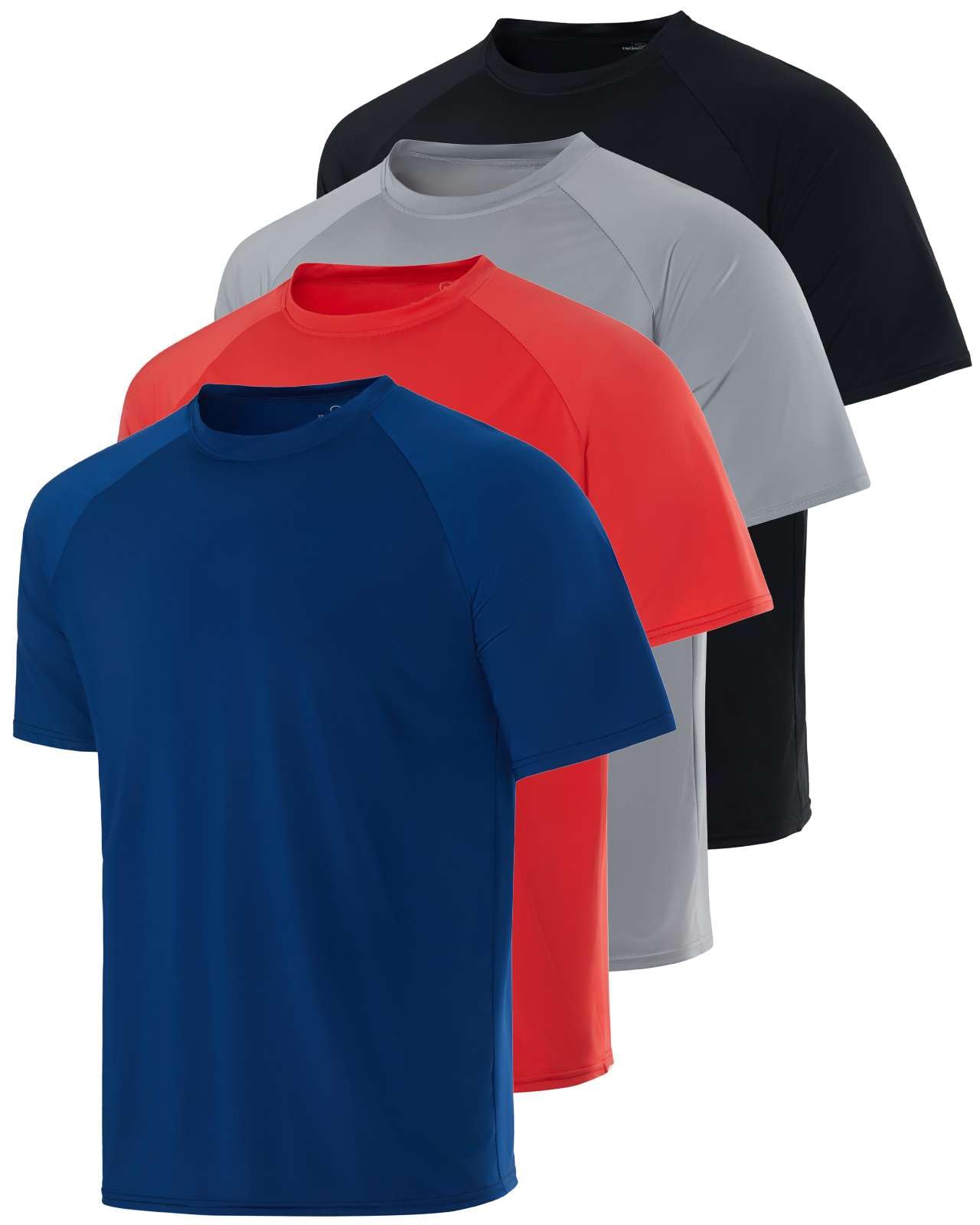 4 Pack Rash Guard for Men Swim Shirts Mens Short Sleeve Sun Shirt SPF ...