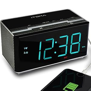 Amazon.com: iTOMA Alarm Clock Radio with Wireless Bluetooth Stereo ...