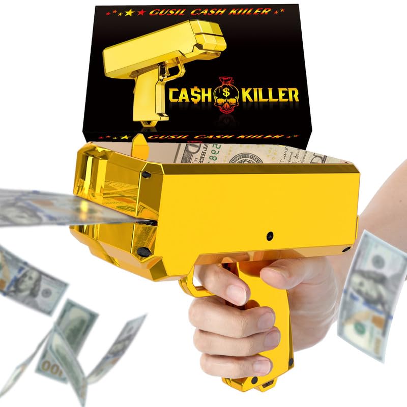 Money Shooter—Gusil Cash Cannon Bills Gun Make It Rain Toy Gun,Handheld ...