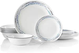 Corelle Ocean Blue Dinnerware Set for 6 | 18 Piece Chip and Crack ...