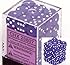 Amazon.com: Chessex Dice d6 Sets: Purple with White Translucent - 12mm ...