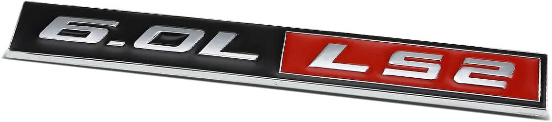 Amazon.com: Metal Emblem Decal Logo Trim Badge 6.0L LS2 Black & Red ...