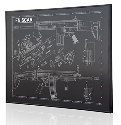 FN Scar Blueprint Metal Art in Dubai - UAE | Whizz Posters & Prints