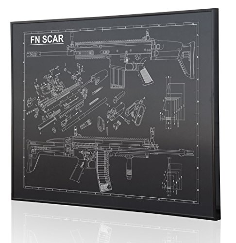 FN Scar Blueprint Metal Art in Dubai - UAE | Whizz Posters & Prints