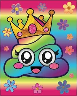 Arco Iris Emoji caca Queen diario: Cute Flor Corona caca Emoji Diary ...