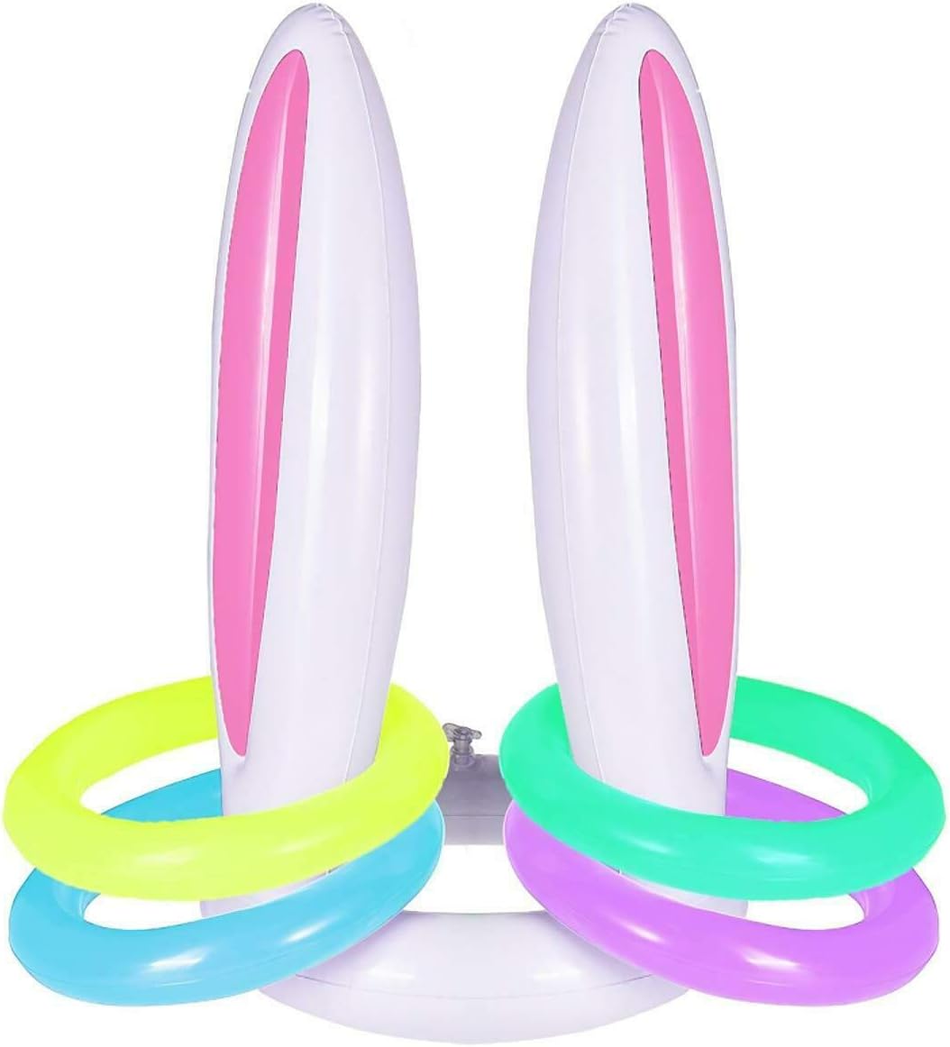 Inflatable Bunny Ears Game Kids Hoopla Ring Toss Hat Easter Party Games ...