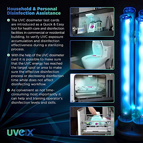 uvc dosimeter Cards, uvc Light Test Cards, 100 pcs Single-use uv Card ...