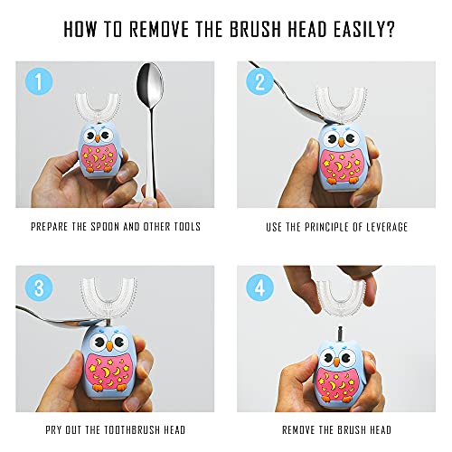 Auto Brush Toothbrush for Kids, Ultrasonic Electric Toothbrush with 2 ...