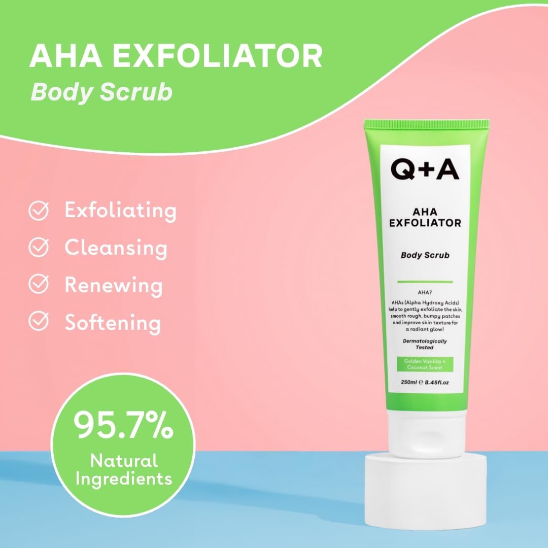 Mua Q+A AHA Exfoliator Body Scrub, blend of AHA’s Lactic Acid and ...