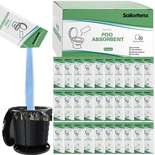 60 Pack Poo Absorbent for Portable Toilet, Camping Toilet Chemicals ...