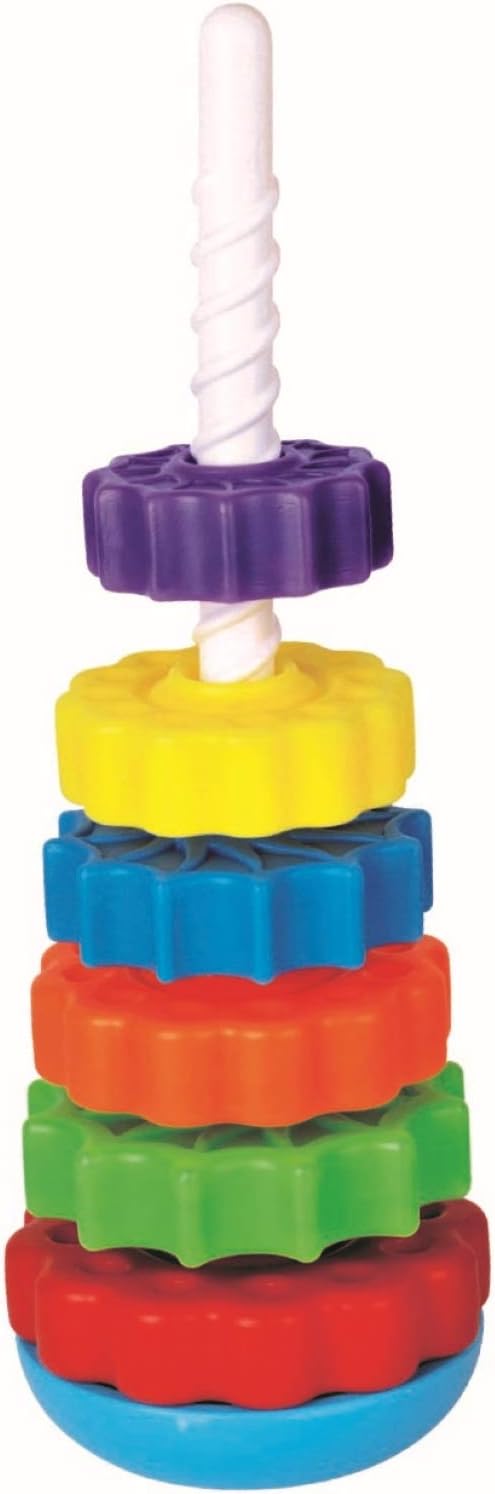 Amazon.com: SUPER JOJO Stacking Rings Toy Plastic Rainbow Stacker ...