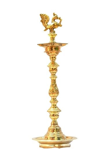 Buy Metal Brass Peacock Deepak Diya Vilakku Deepam Stand, Ethnic Brass ...