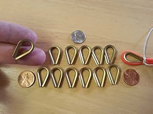 Brass Rope Thimbles, Solid Brass, (1 Dozen) 2mm Groove, Great for ...