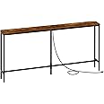 Amazon.com: SUPERJARE Console Table with Charging Station, 63’’ Narrow ...