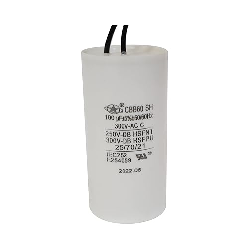 YATAI CBB60 Capacitor 100uF 300V AC, 2-Wire Motor Run Capacitor, 50 ...