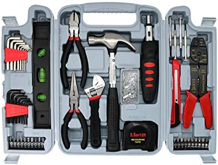 SAVWAYTOOL Small Home Tool Kit 130 Piece General Household Tool Kit w ...