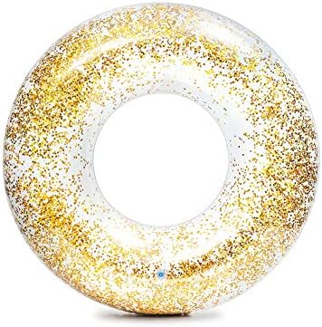 Intex Transparent Glitter Tube Inflatable Swimming Pool Float Raft Ring ...