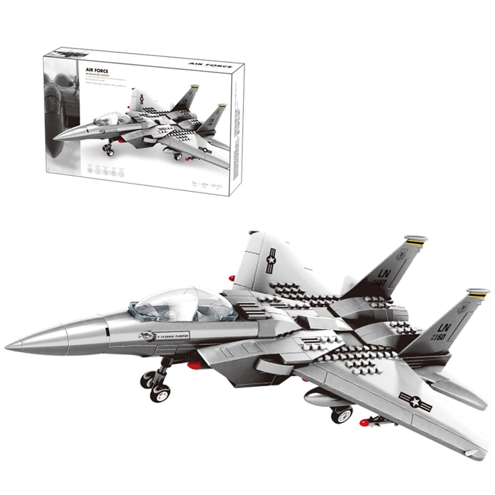 ENHANA Fighter Jet Building Block Set 227 Pcs F-15 Eagle Fighter Jet ...