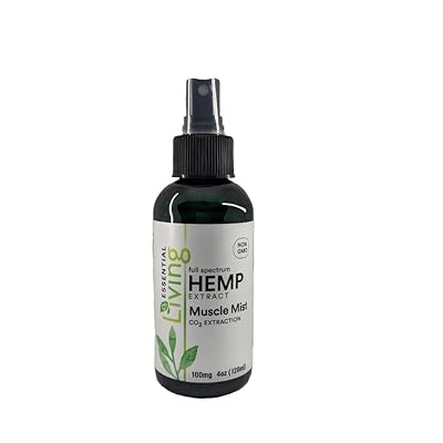Buy O2 Living Hemp Muscle Mist 100 mg Spray Pain Relief CO2 Extraction ...