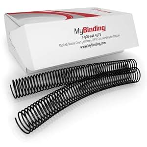 Amazon.com : Black Plastic Spiral Binding Coils 1 3/16" (30mm), 270 ...