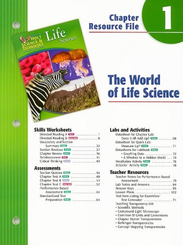 Holt Science & Technology Life Science Chapter 1 Resource File: The ...