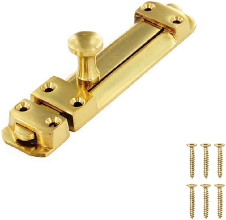 Door Security Bolt in Brass Finish 100mm (4"): Amazon.co.uk: DIY & Tools