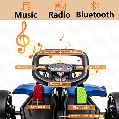 iRerts Electric Go Kart, Ride On Go Kart for Kids Ages 6-15, Licensed ...