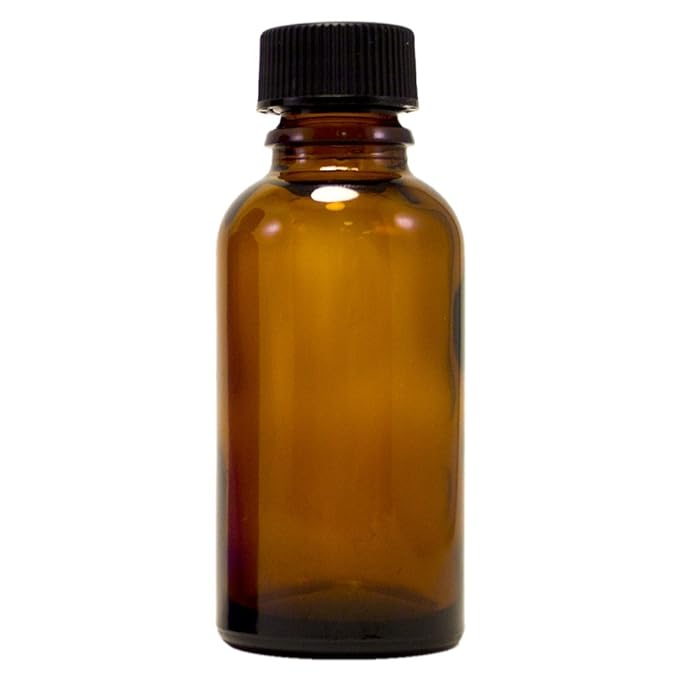 Amazon.com : 30 ml (1 fl oz) Amber Glass Bottle with Black Cap (12 Pack ...