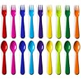 Amazon.com: PLASKIDY Toddler Utensils Set of 18 Plastic Kids Utensils Forks and Spoons - BPA ...