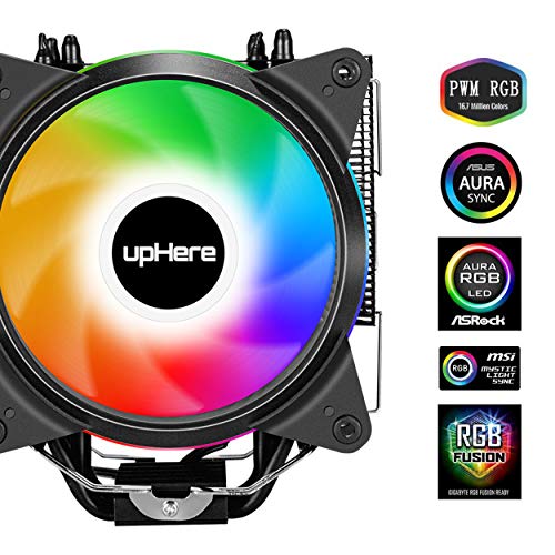 upHere 5V RGB CPU Cooler with 4 Direct Contact Heatpipes,Dual 120mm PWM ...