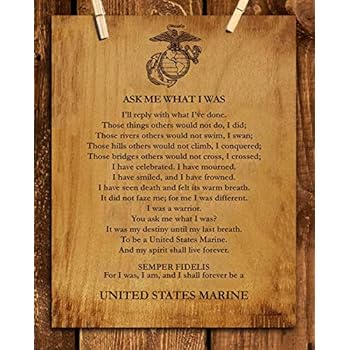 Amazon.com: Marines Creed Poster US Marines Corps USMC Riflemans Creed ...