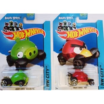 Amazon.com: 2014 Hot Wheels - Angry Birds - RED BIRD & MINION PIG (SET ...