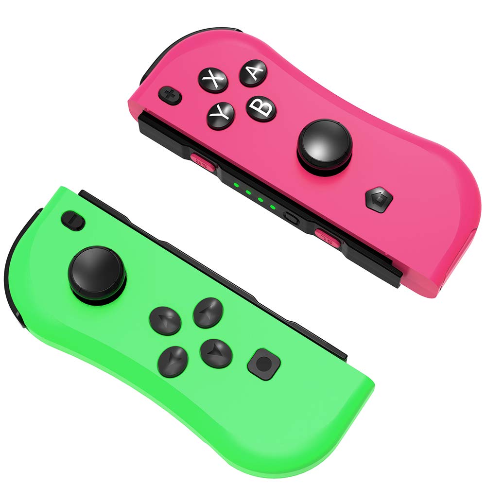 Manettes Joy-Con Controllers (L/R) Vert / Rose pour Console Nintendo ...