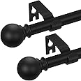 Amazon.com: 2 Pack Black Curtain Rods 18 to 60 Inches(1.5-5 Feet),5/8 ...