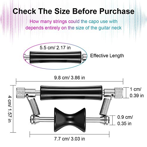 2 Pack Guitar Rolling Capo Sliding Capo Adjustable Capo Rubber and ...