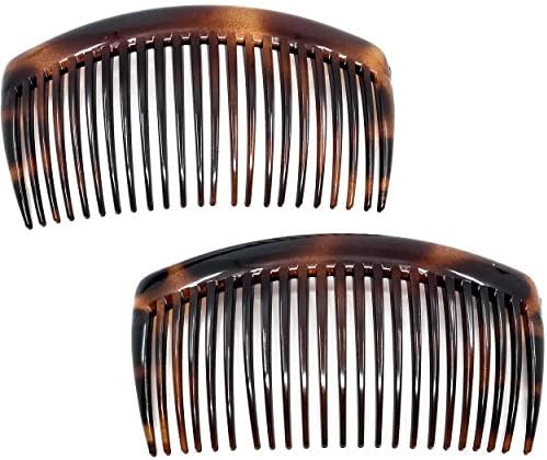 Camila Paris AD66/2 French Side Combs Large Curved Tortoise Shell French Twist Hair Combs ...