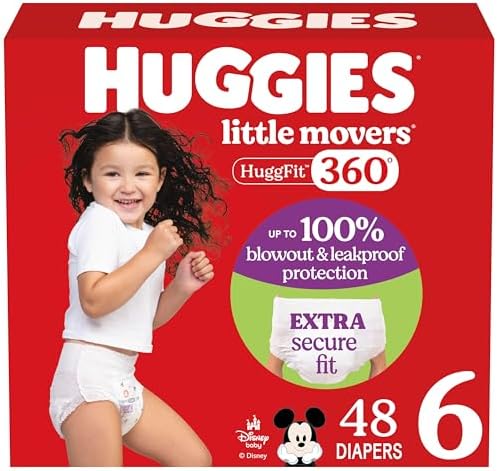 Huggies Size 6 Baby Diapers, Little Movers HuggFit 360° Baby Diapers ...