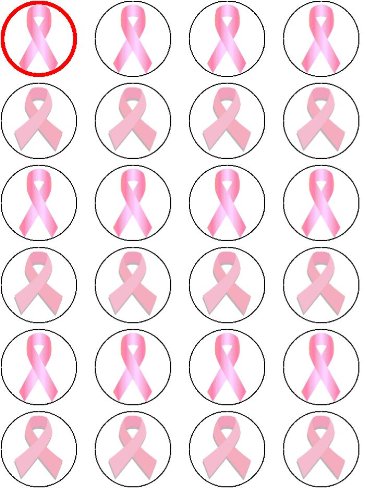 Buy PINK RIBBON - CANCER 24 EDIBLE WAFER - RICE PAPER CAKE TOPPERS EACH ...